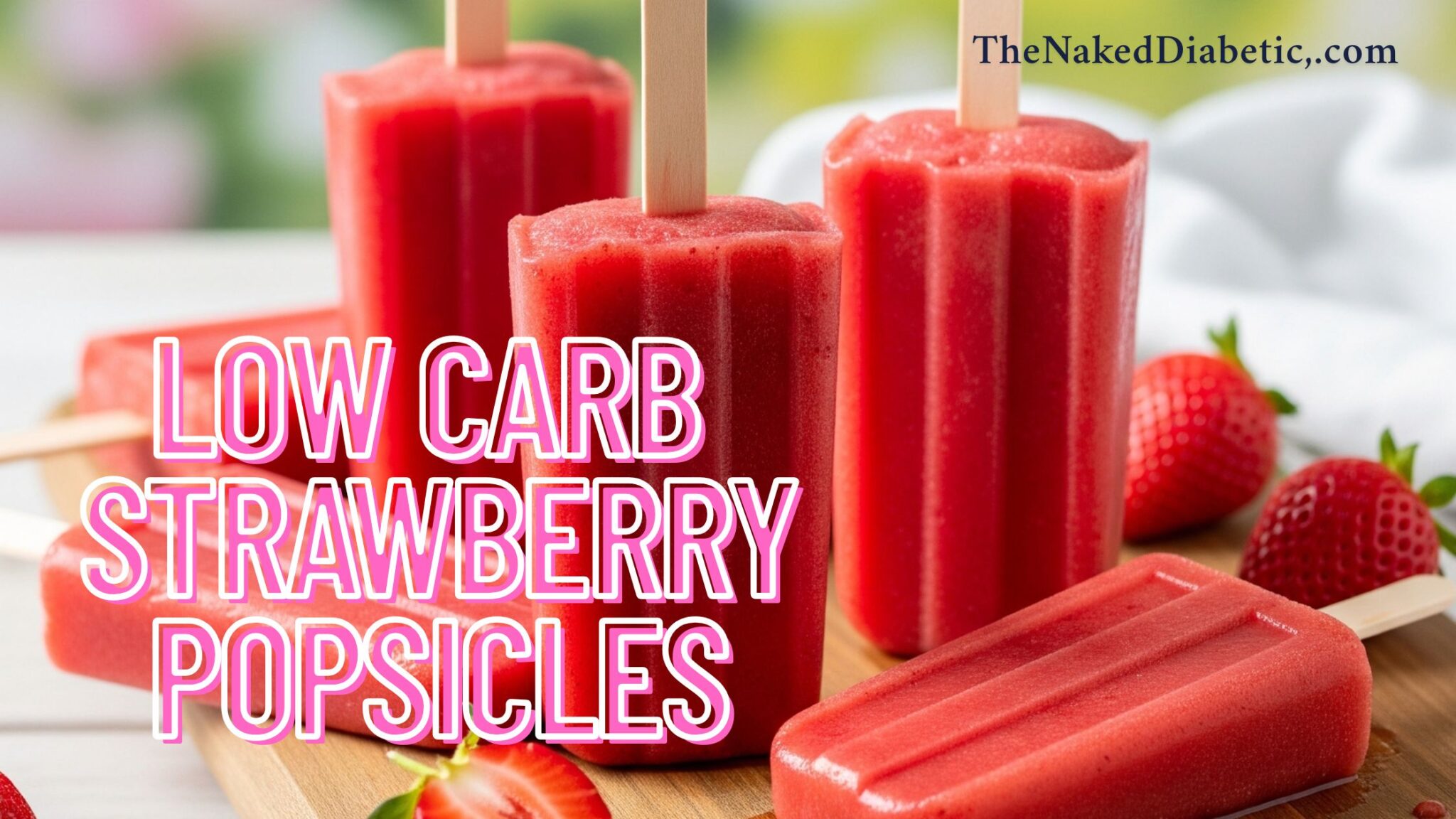 Easy Recipe for Sugar Free Low Carb Strawberry Popsicles. - The Naked ...